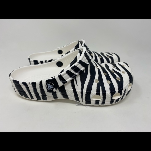 CROCS | Shoes | Crocs Classic Animal Clog Leopard Shoes In Whitezebra ...